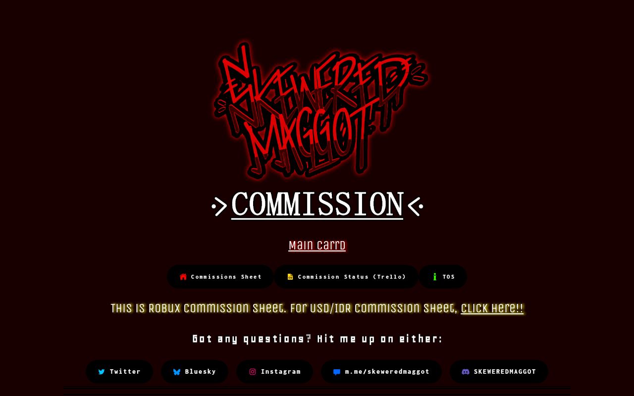 SKEWEREDMAGGOT'S Commission Menu (ROBUX)